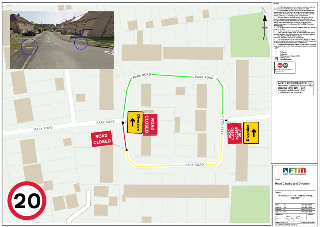 Temporary Road Closure – Park Road, Witney – Witney Town Council