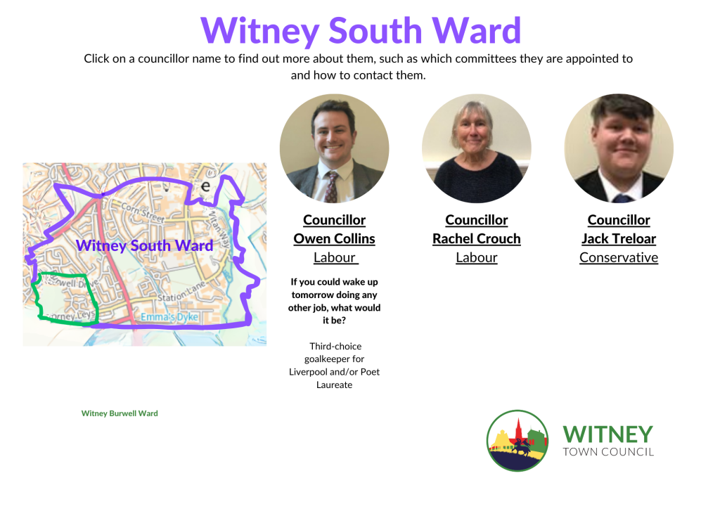 Witney South Ward Map 2023-27 – Witney Town Council
