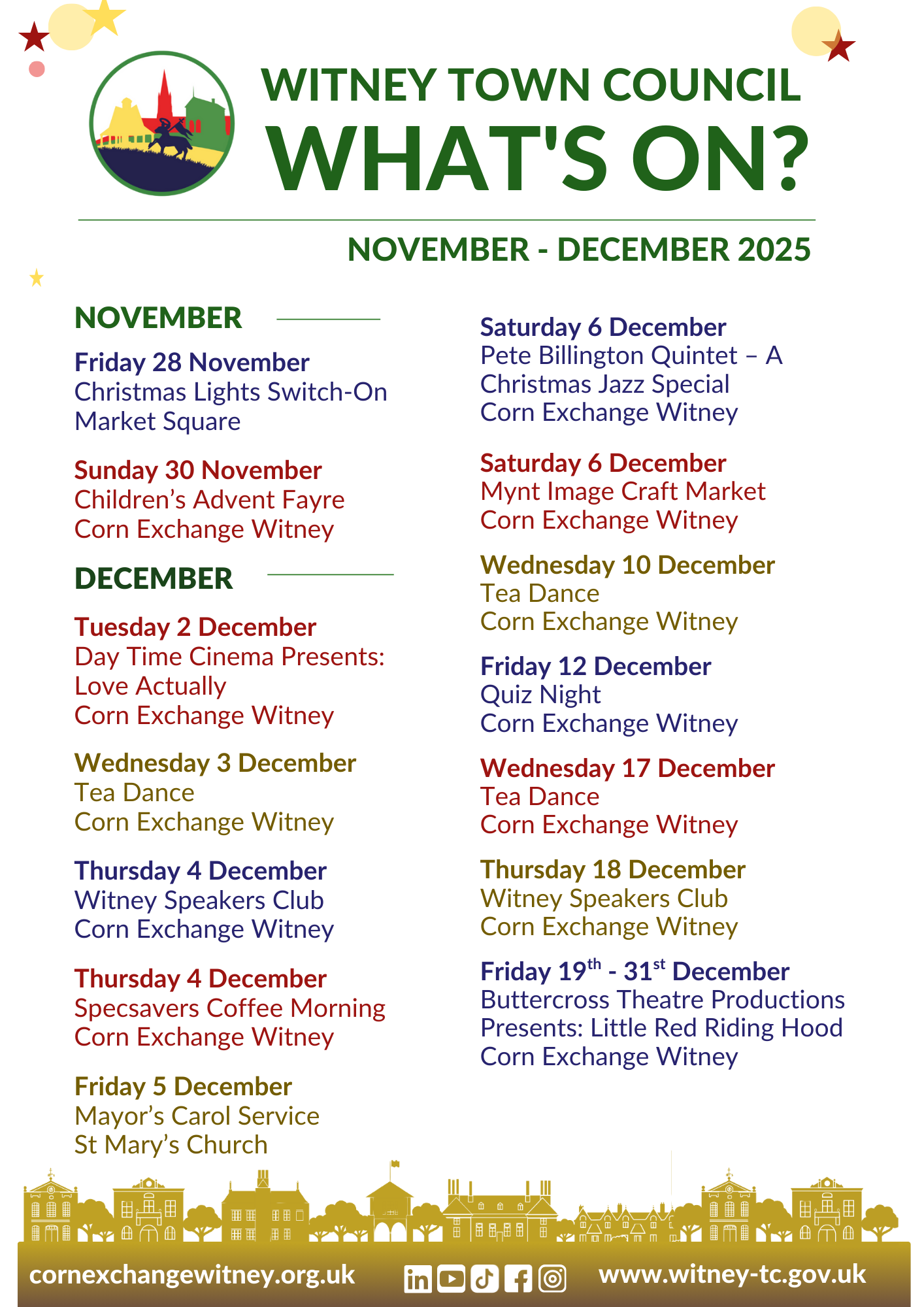 What’s On at Our Venues – Witney Town Council